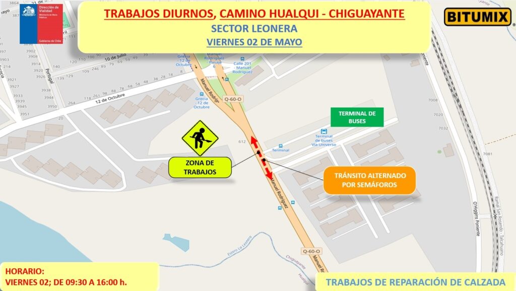 Tránsito vehicular alternado por semáforos en la Ruta Q-60-O, camino ...